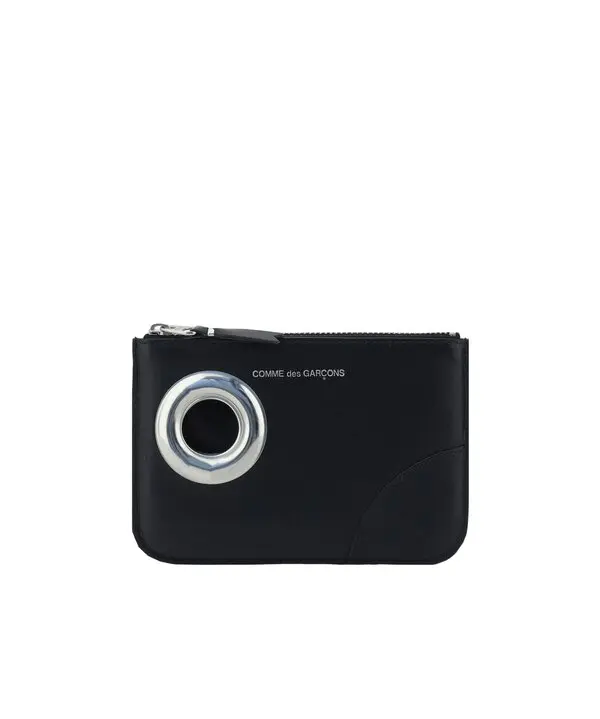 Comme Des Garçons Eyelet Detailed Wallet - Black