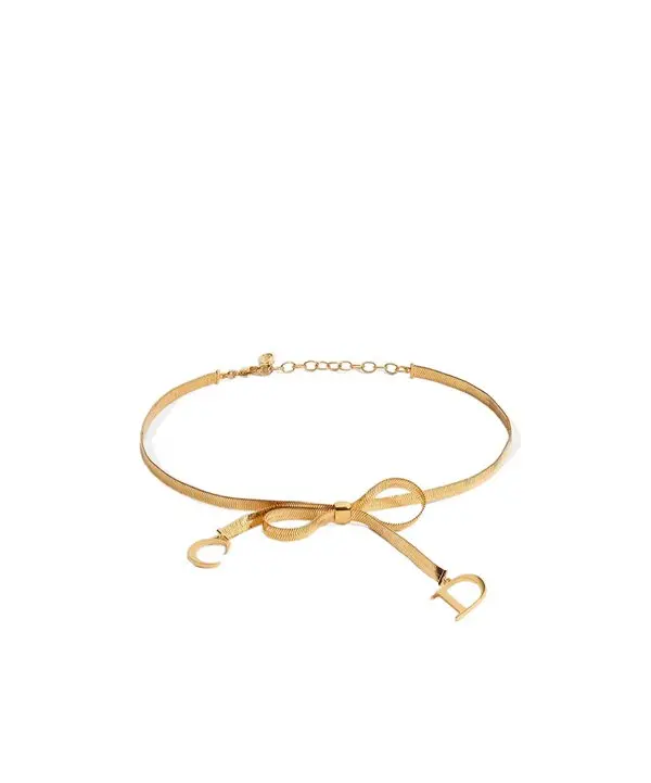 Dior Cd Ribbon Choker - Yellow