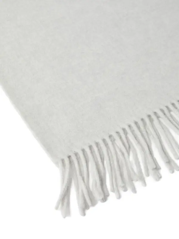 Brunello Cucinelli Logo Detailed Fringed Edge Scarf