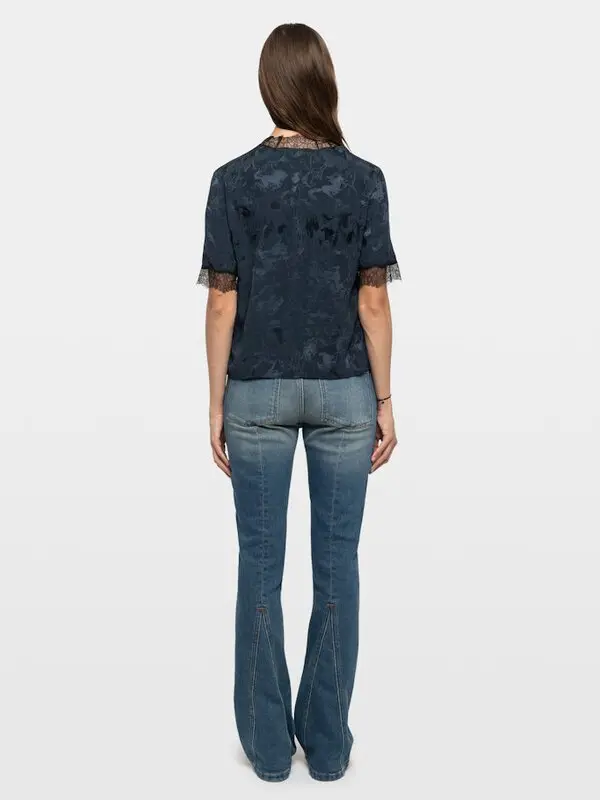 Zadig&Voltaire Tedoxa Silk Jacquard Camisole With Lace Trim