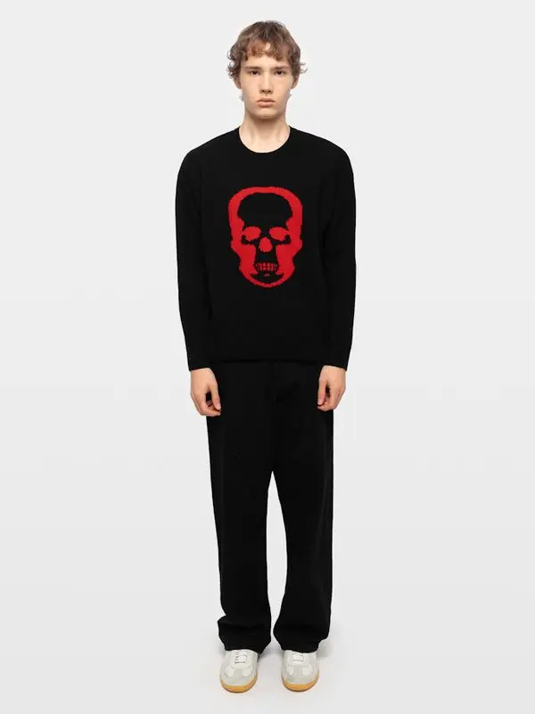 Zadig&Voltaire Oversized Cashmere Skull Sweater - Black