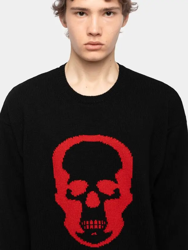 Zadig&Voltaire Oversized Cashmere Skull Sweater - Black