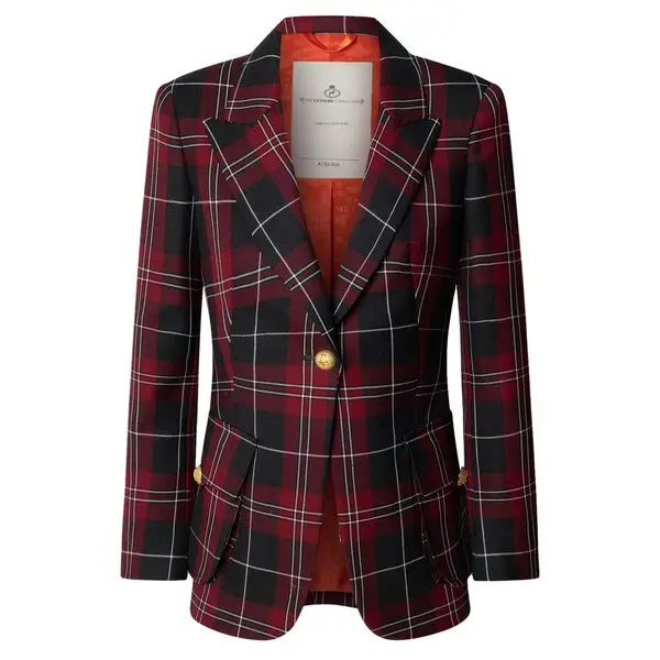 THE EXTREME COLLECTION Red / Black Tartan Check Blazer Gregor