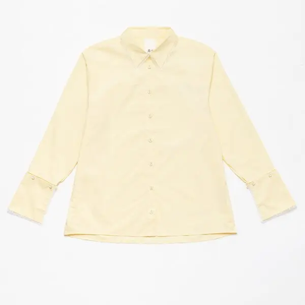 ALAS Name Cotton Poplin Oversized Shirt With Lace Trim