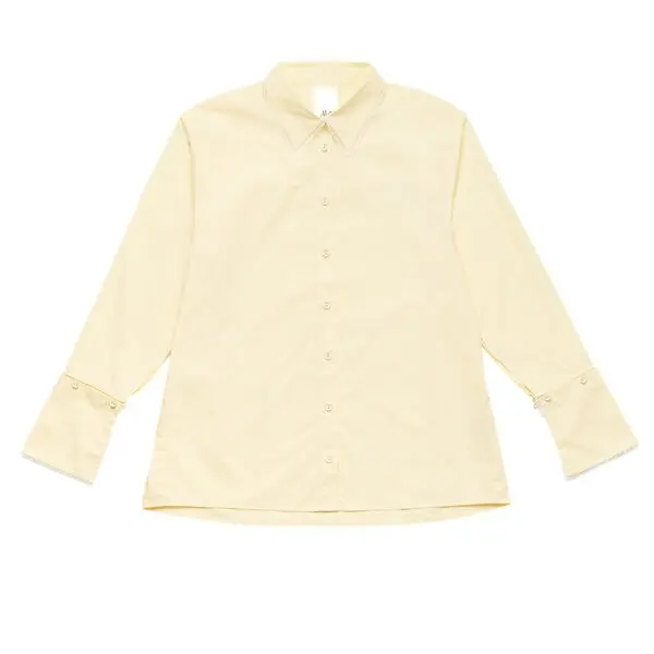 ALAS Cotton Poplin Oversized Shirt In Butter - Yellow