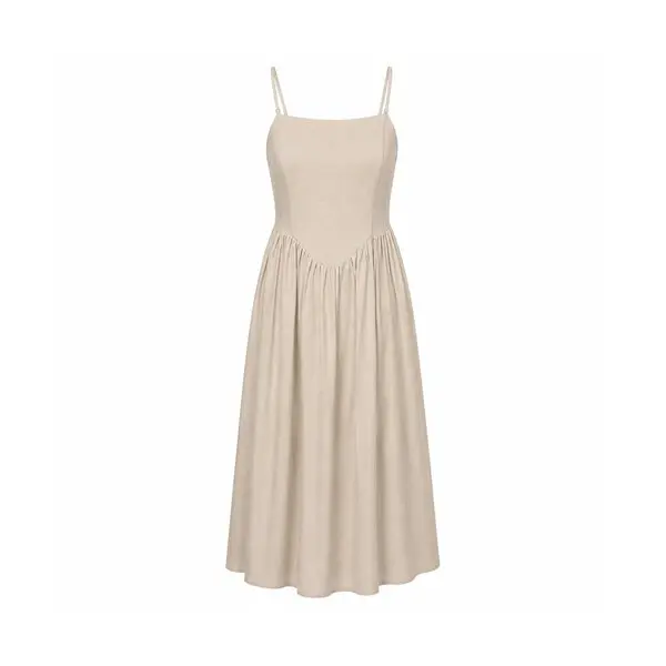 OH!ZUZA NIGHT&DAY Linen Viscose Midi Dress With Corset Back