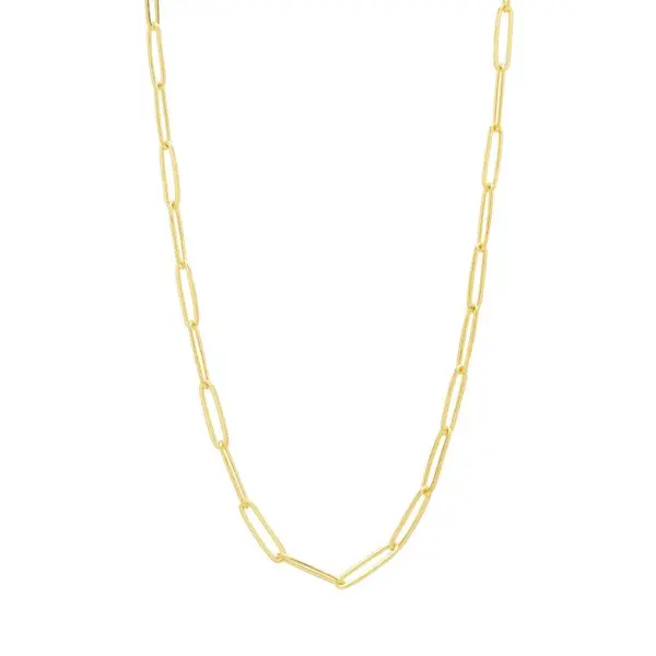 SPERO LONDON Large Rectangular Sterling Silver Chain Necklace - Gold