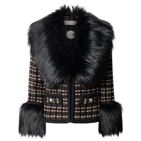 THE EXTREME COLLECTION Angele Faux Fur Trimmed Jacket