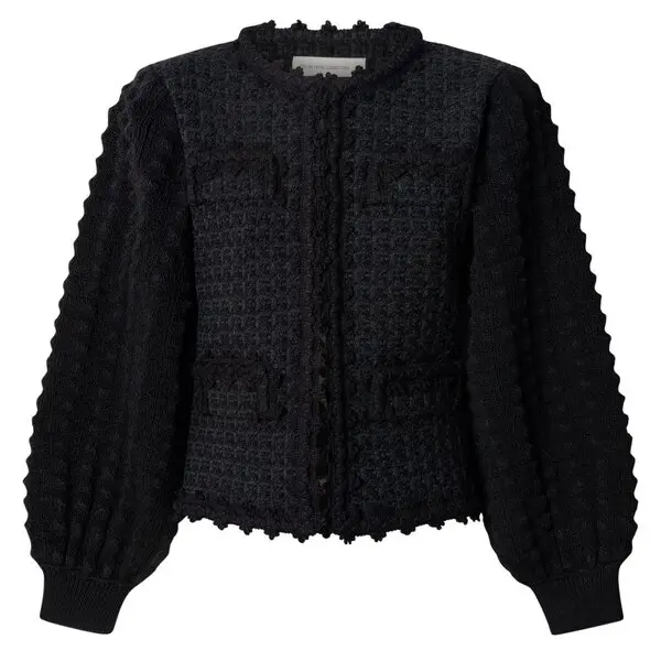 THE EXTREME COLLECTION Tweed-style Structured Cardigan Kingston - Black