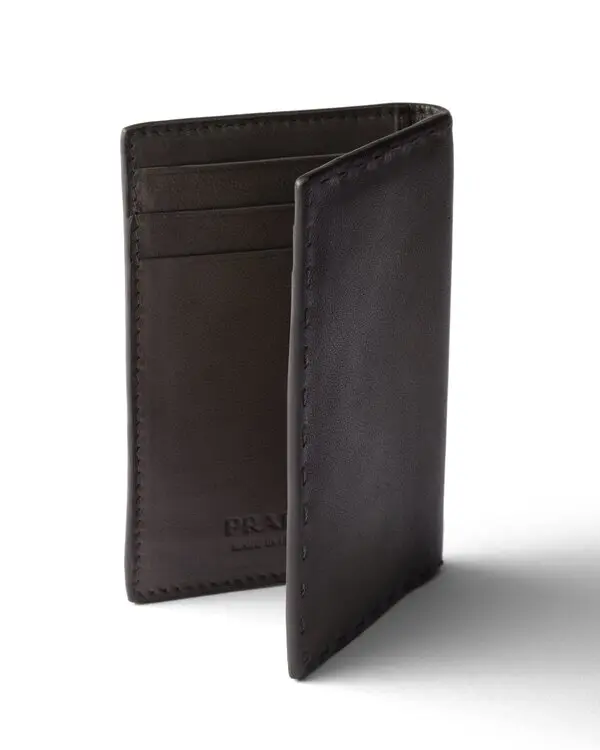 Prada Antiqued Leather Card Holder