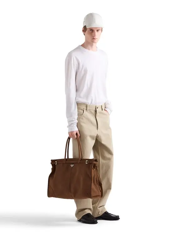 Prada Bonnie Nubuck Leather Tote Bag