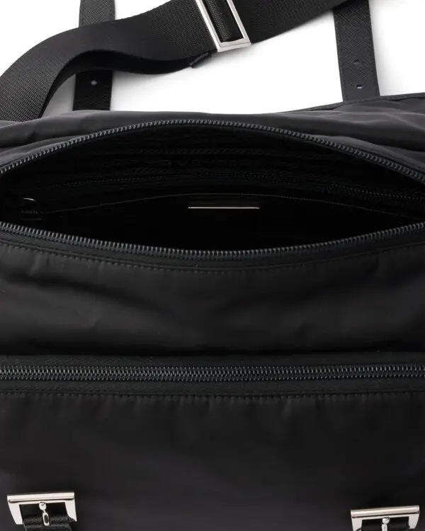 Prada Quilted Re-nylon Shoulder Bag With Saffiano Trim