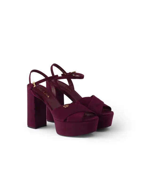 Prada Suede Platform Sandals