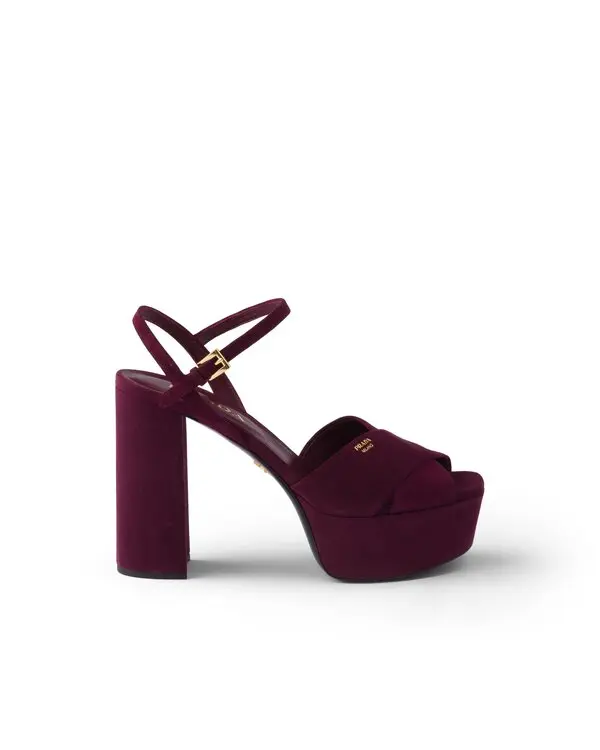 Prada Suede Platform Sandals