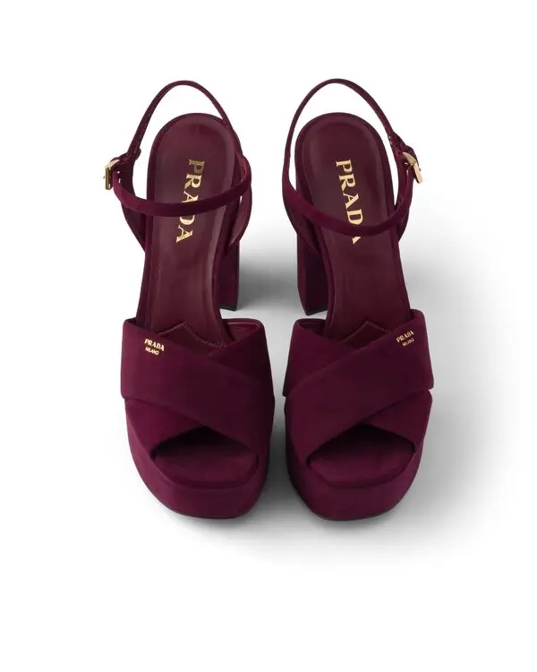 Prada Suede Platform Sandals