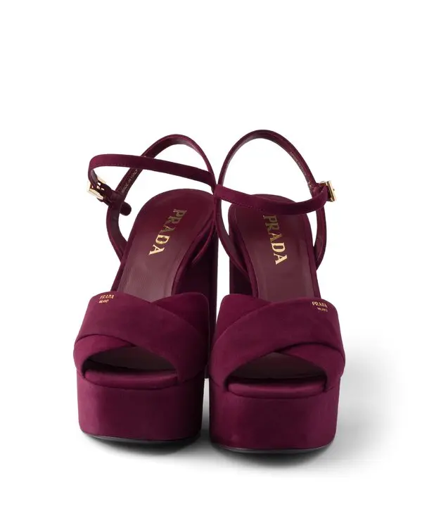 Prada Suede Platform Sandals