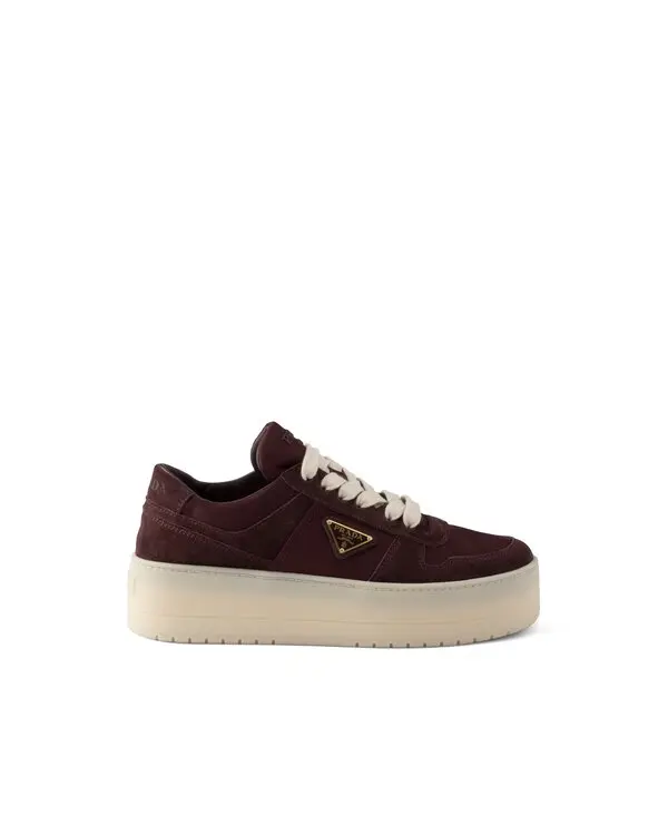 Prada Downtown Bold Re-nylon And Suede Sneakers