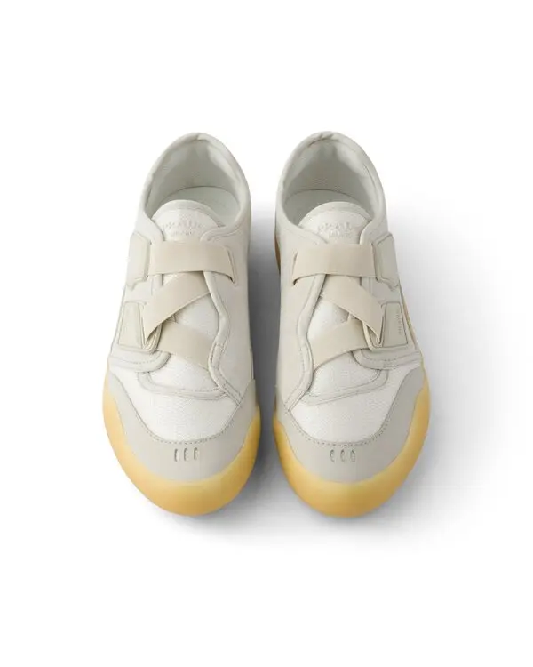 Prada Speedrock Technical Mesh And Leather Sneakers