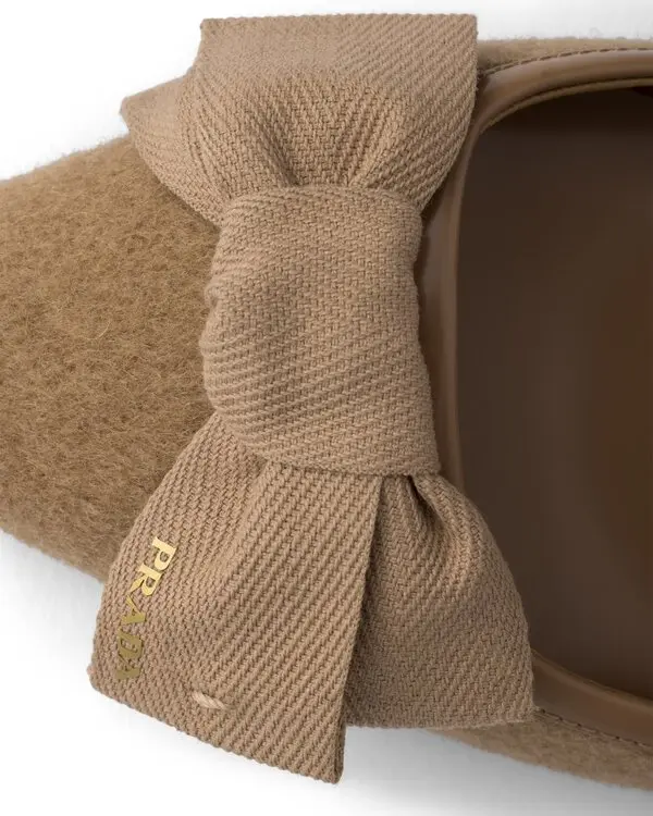 Prada Fabric Slingback Pumps With Bow Detailing