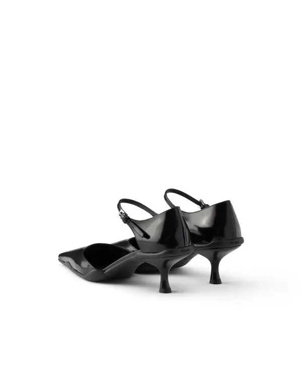 Prada Brushed Leather D'orsay Pumps