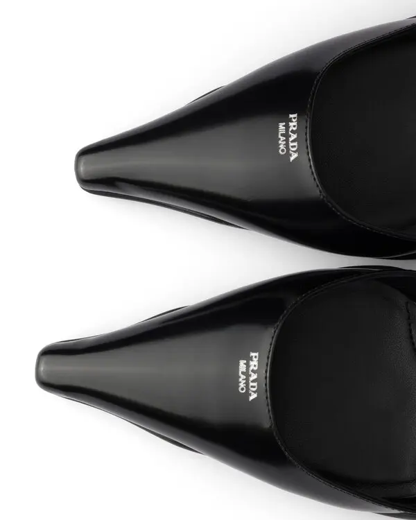 Prada Brushed Leather D'orsay Pumps