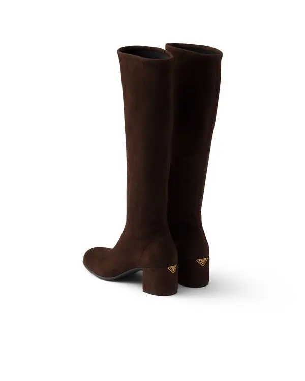 Prada Stretch Suede Boots