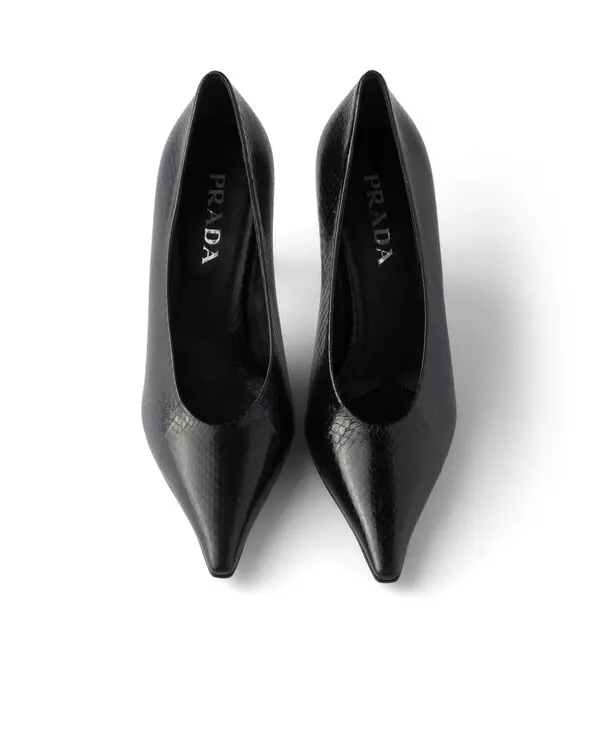 Prada Ayers Leather Pointy Toe Pumps