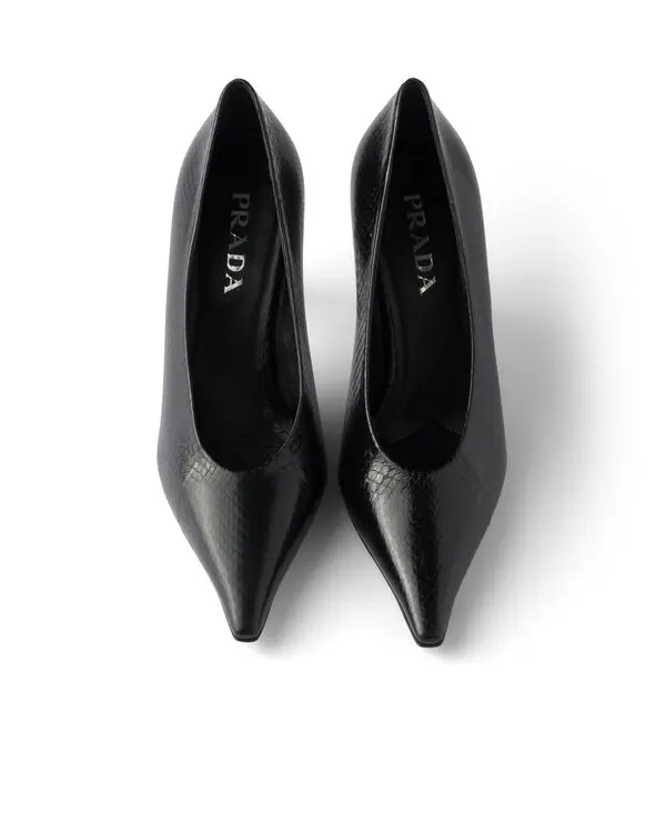 Prada Ayers Leather Pointed Toe Pumps