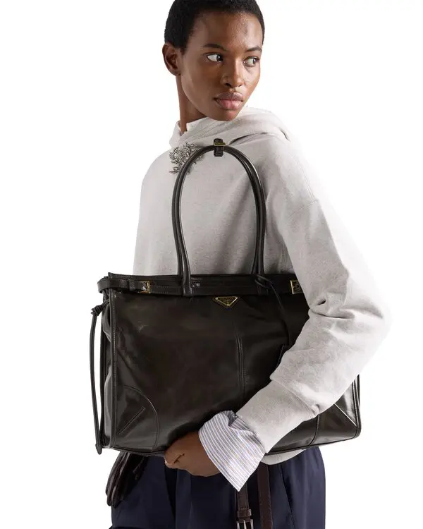 Prada Bonnie Extra-large Leather Bag - Green