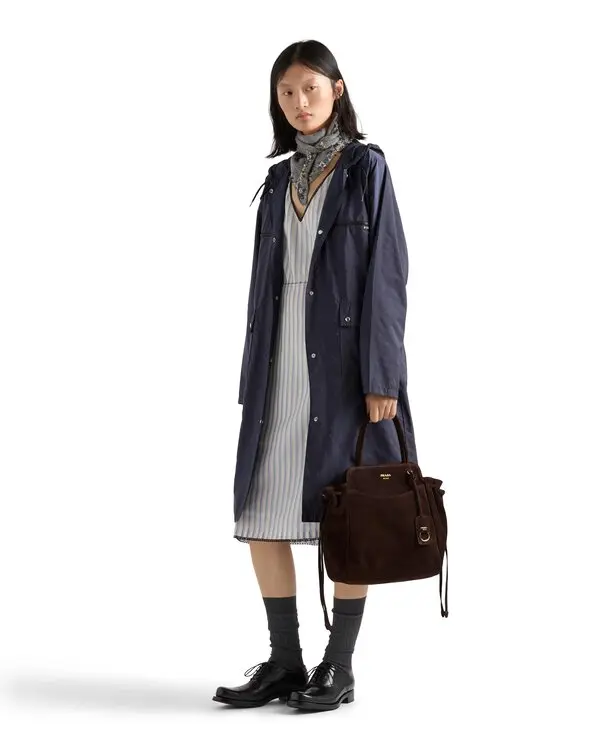Prada Allusion Medium Suede Bag - Brown