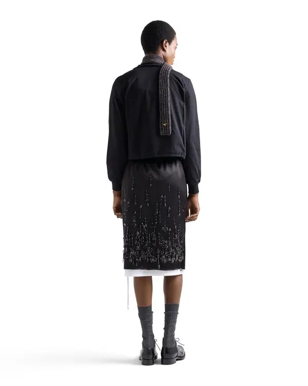 Prada Reversible Jersey Zipper Jacket With Hood