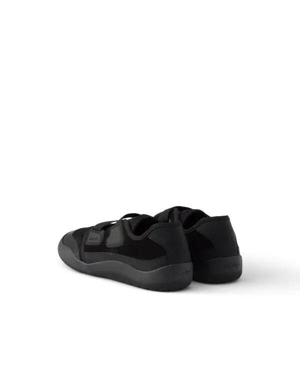 Prada Speedrock Technical Mesh And Leather Sneakers