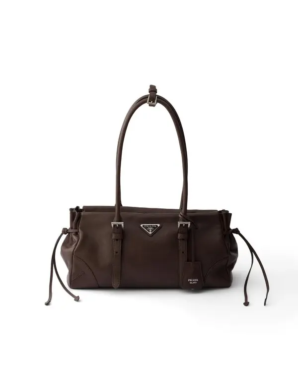 Prada Bonnie Medium Antiqued Leather Tote Bag