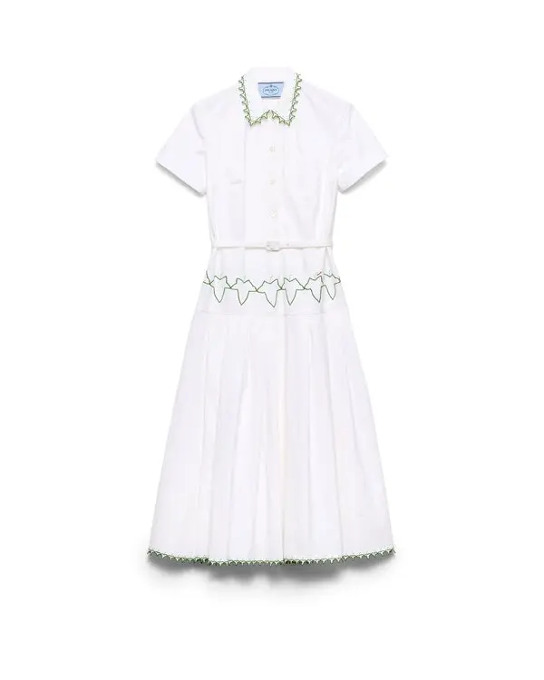 Prada Embroidered Old Reps Cloth Dress - White