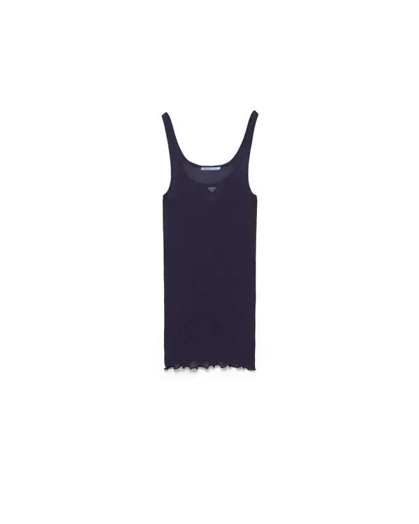 Prada Ribbed Knit Ilk Tank Top