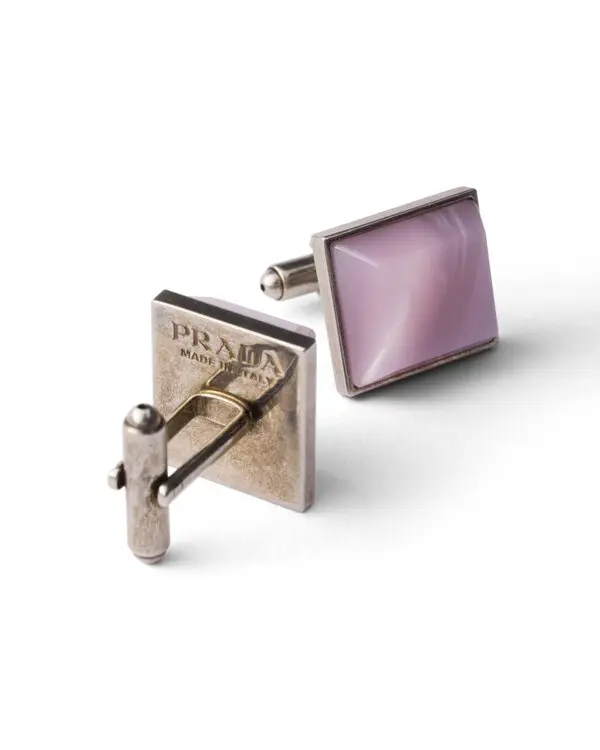 Prada Metal And Semi-precious Stone Cufflinks