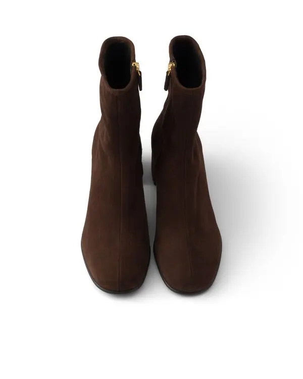 Prada Stretch Suede Booties Boots