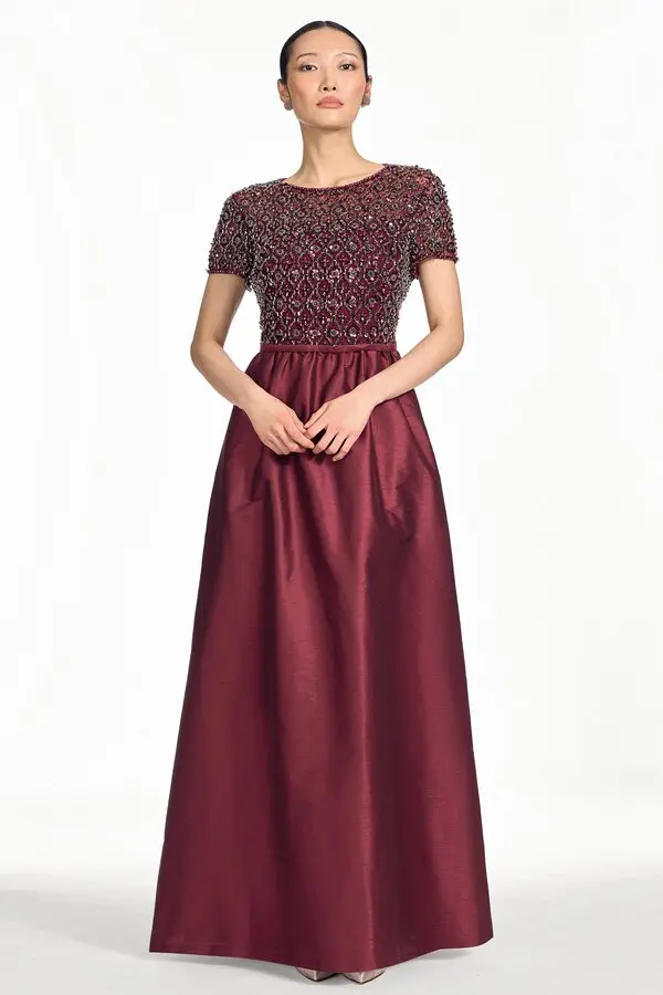 Sachin & Babi London Embellished Ball Gown - Garnet