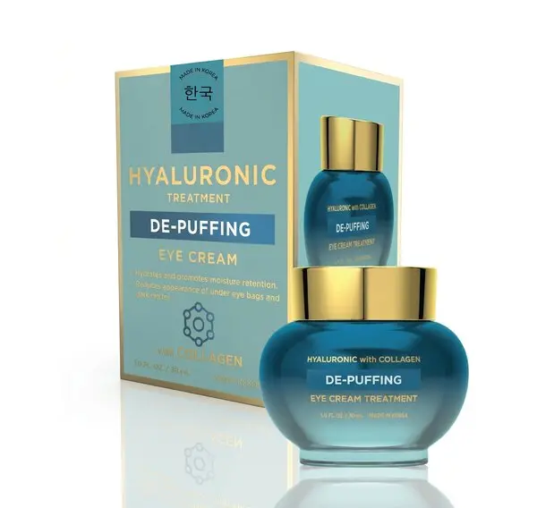LOVERY Hyaluronic De-puffing Eye Cream Korean Skincare Hydrating Eye Treatment - Blue