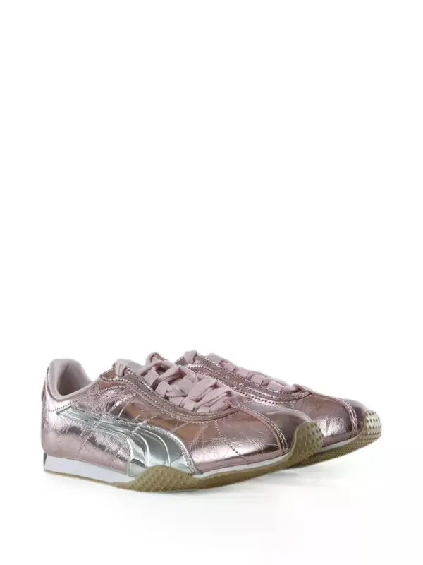 PUMA H-street Luster Cracked-effect Sneakers - Pink