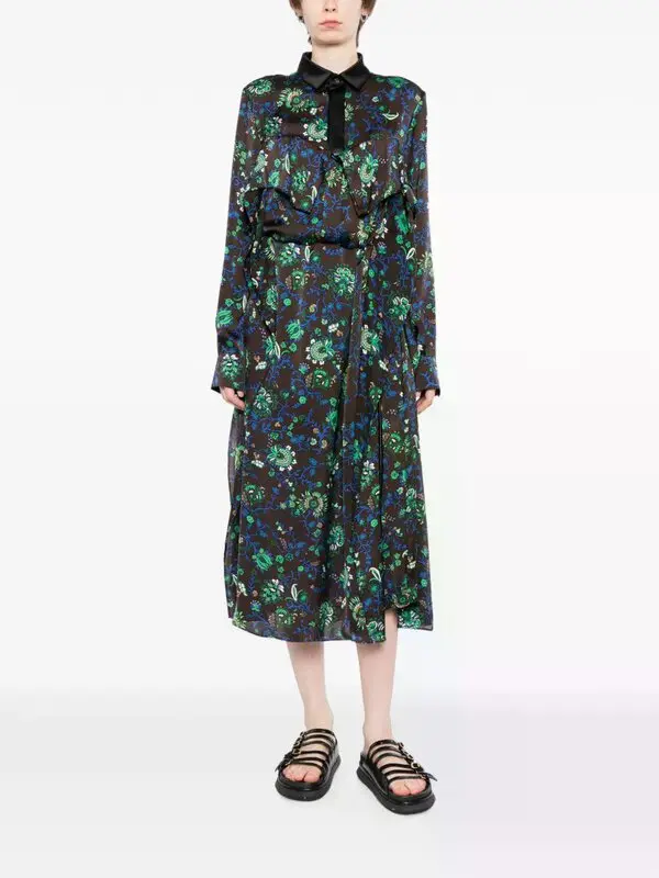 Sacai Floral-print Ruffled Dress
