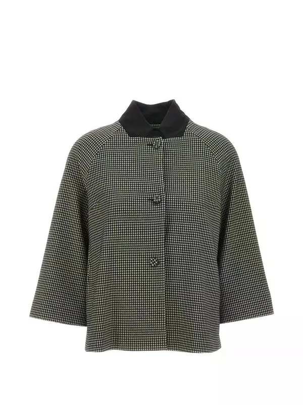 ELENA MIRÒ Checked Mandarin-collar Jacket