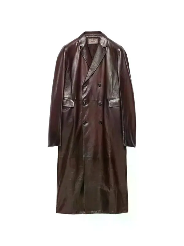 Prada Double-breasted Nappa Leather Coat