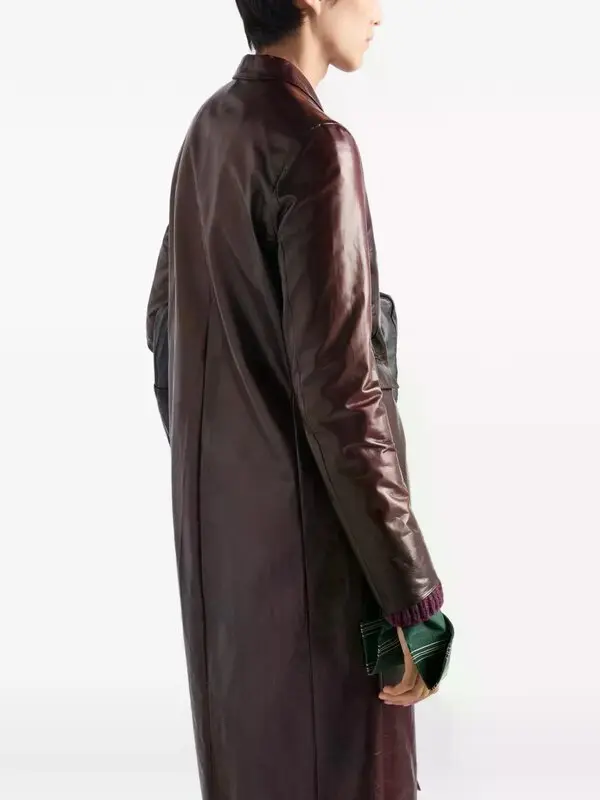 Prada Double-breasted Nappa Leather Coat