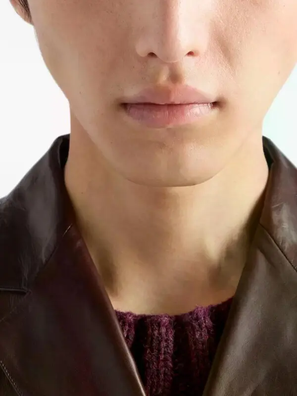 Prada Double-breasted Nappa Leather Coat
