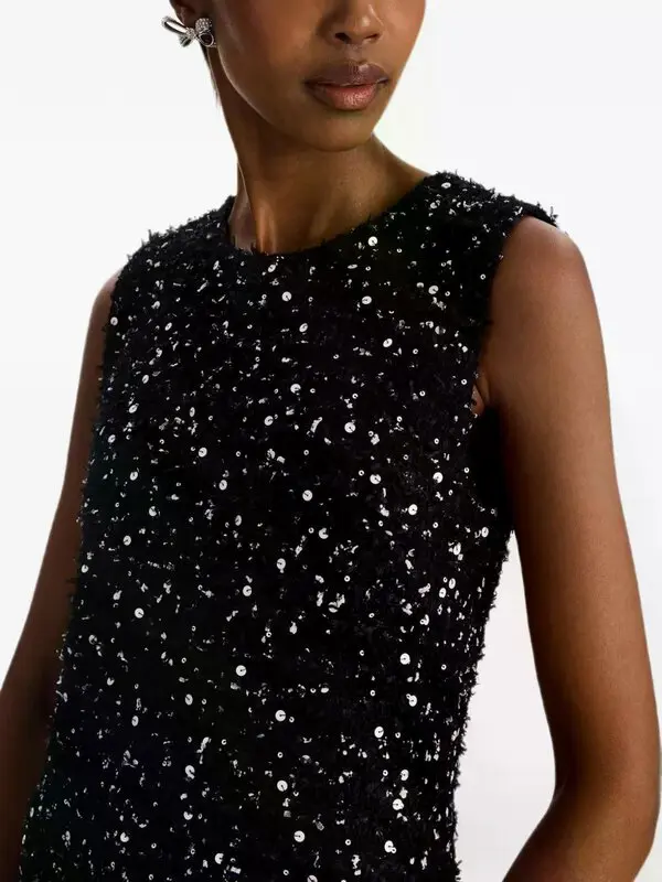 Oscar De La Renta Sequin Embellished Tweed Mini Dress