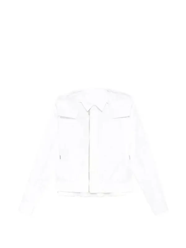 Sacai Hooded Panelled Zip Up Jacket - White