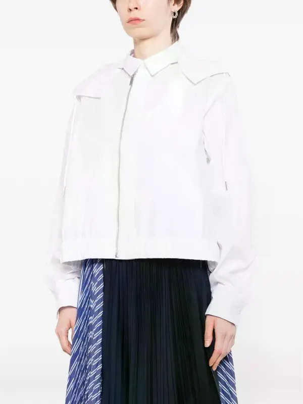 Sacai Hooded Panelled Zip Up Jacket