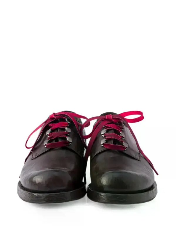 Prada Antiqued Leather Lace-up Shoes
