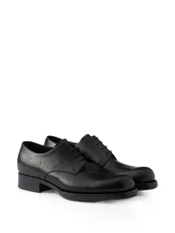 Prada Antiqued Leather Lace-up Shoes